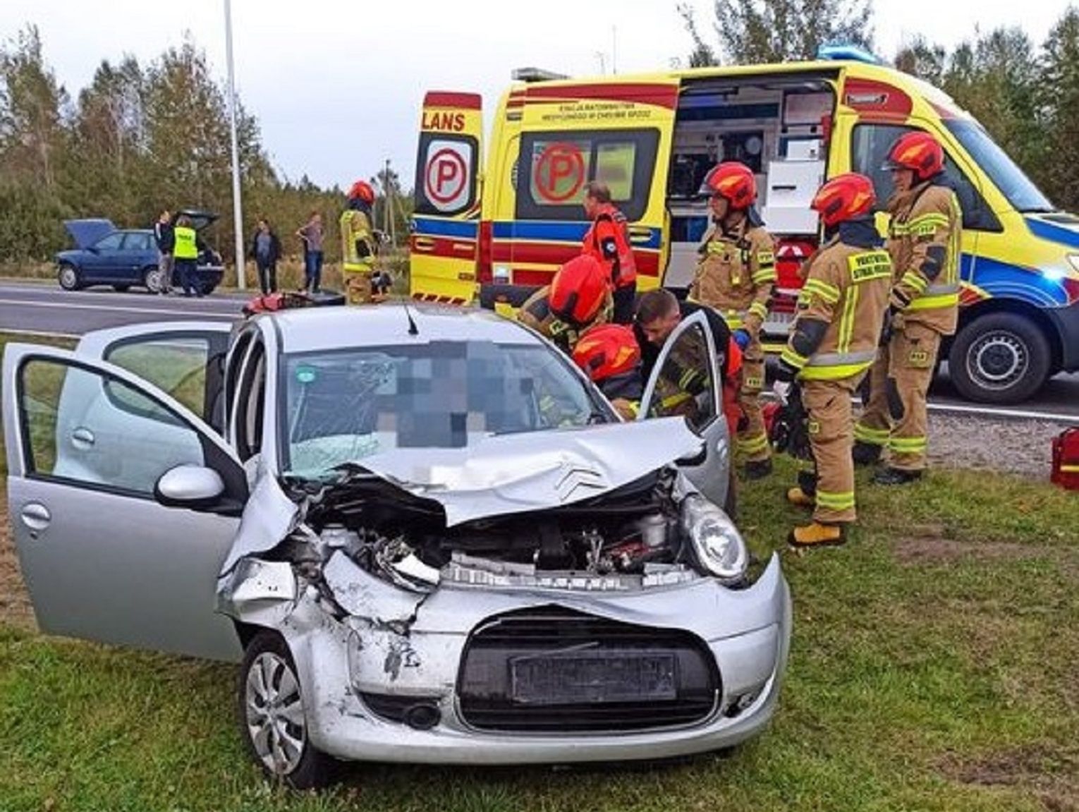 Okuninka. Wypadek na skrzyżowaniu. Jedna osoba poszkodowana w szpitalu